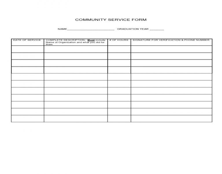 COMMUNITY SERVICE FORMS | Rayness Analytica I Professional Services ...